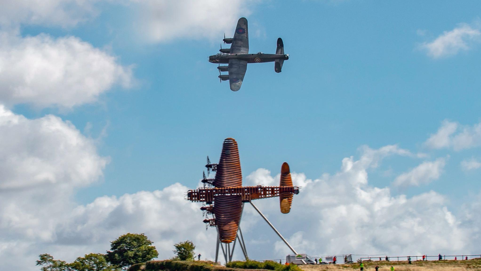Lancaster flypast mirrors replica sculpture