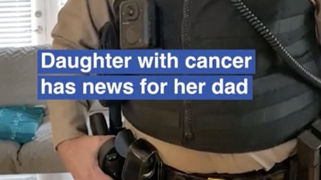 Dad reacts to news daughter is cancer free