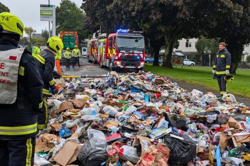 Dramatic photos show aftermath of Plymouth bin lorry fires