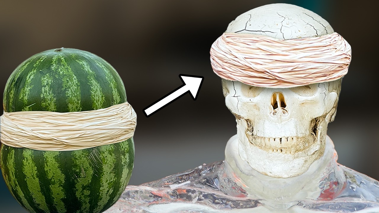 How many rubber bands will crush a human skull?