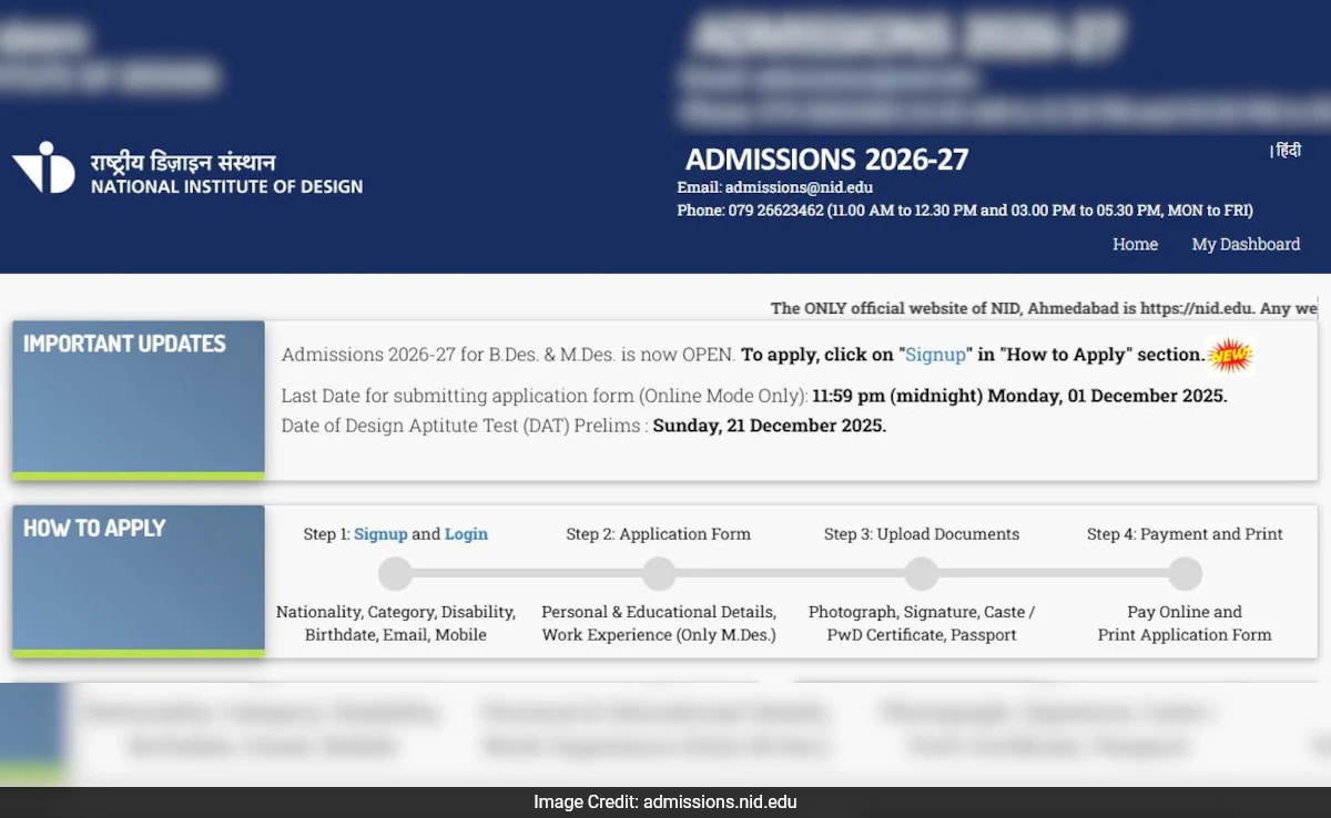 National Institute Of Design DAT 2026 Registration Opens: Here's How To ...