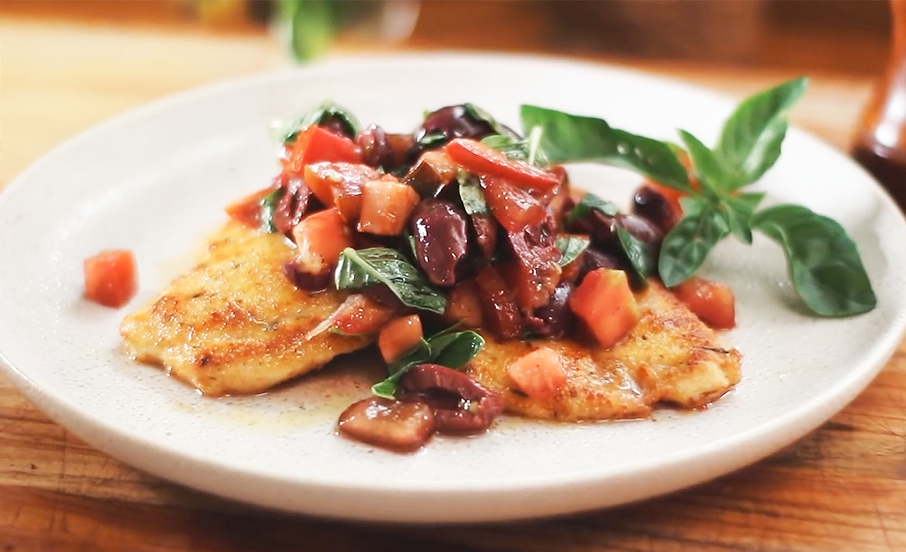 Herbed chicken Milanese with salsa