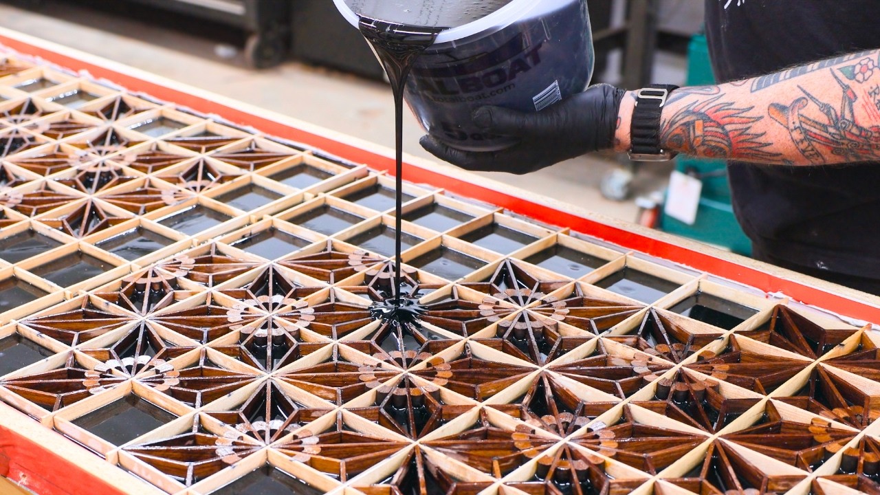 I built a stunning Kumiko epoxy table!
