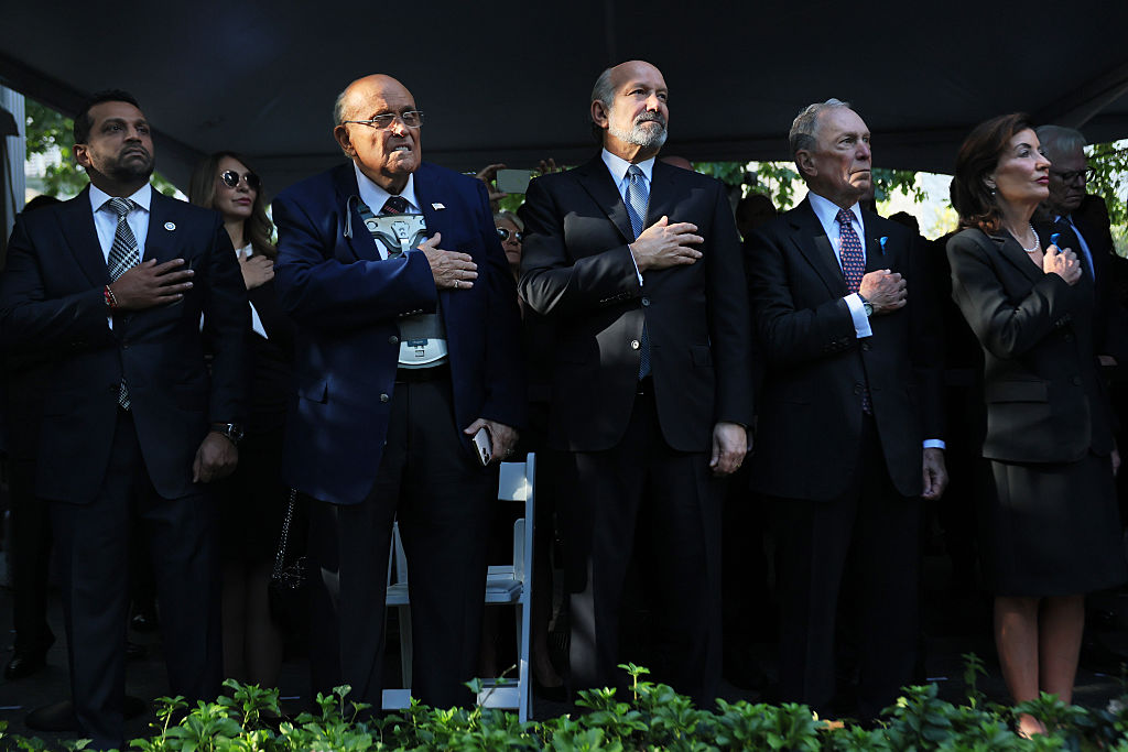 Photos: Rudy Giuliani appears at 9/11 ceremony in brace after being ...