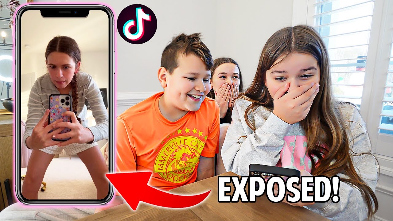 Reacting to our older sister's TikToks drafts! Can't believe what we found