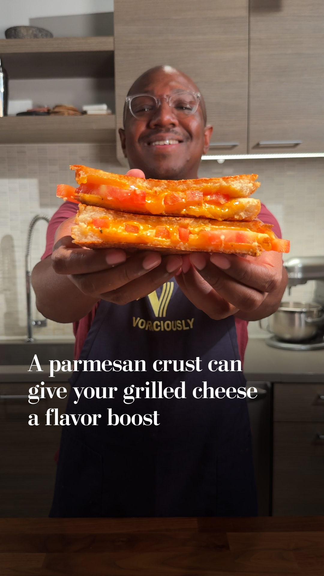 A parmesan crust can give your grilled cheese a flavor boost