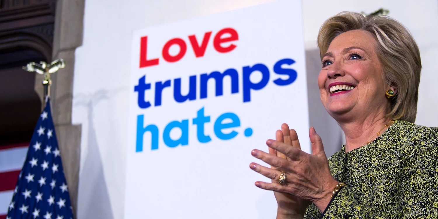 ‘Love trumps hate,’ Democrats’ ironic phrase