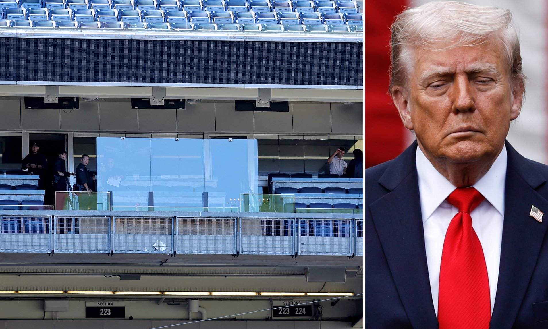 Reinforced glass panels that will keep Donald Trump safe at Yankee ...