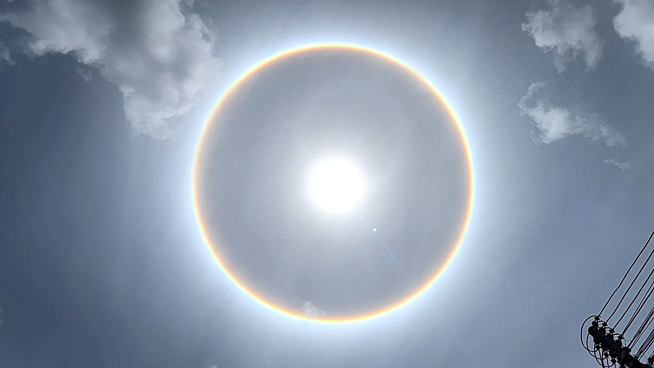 Spectacular rare sun halo shimmers in sky over Thailand