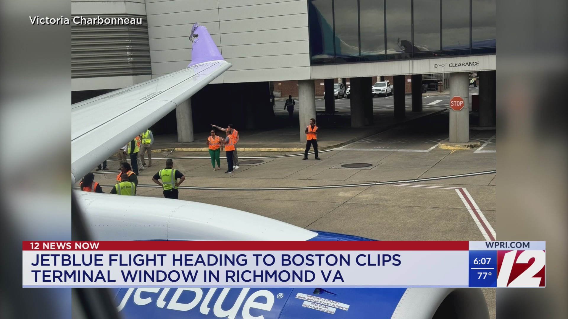 JetBlue flight to Boston clipped terminal window in Virginia, airline says
