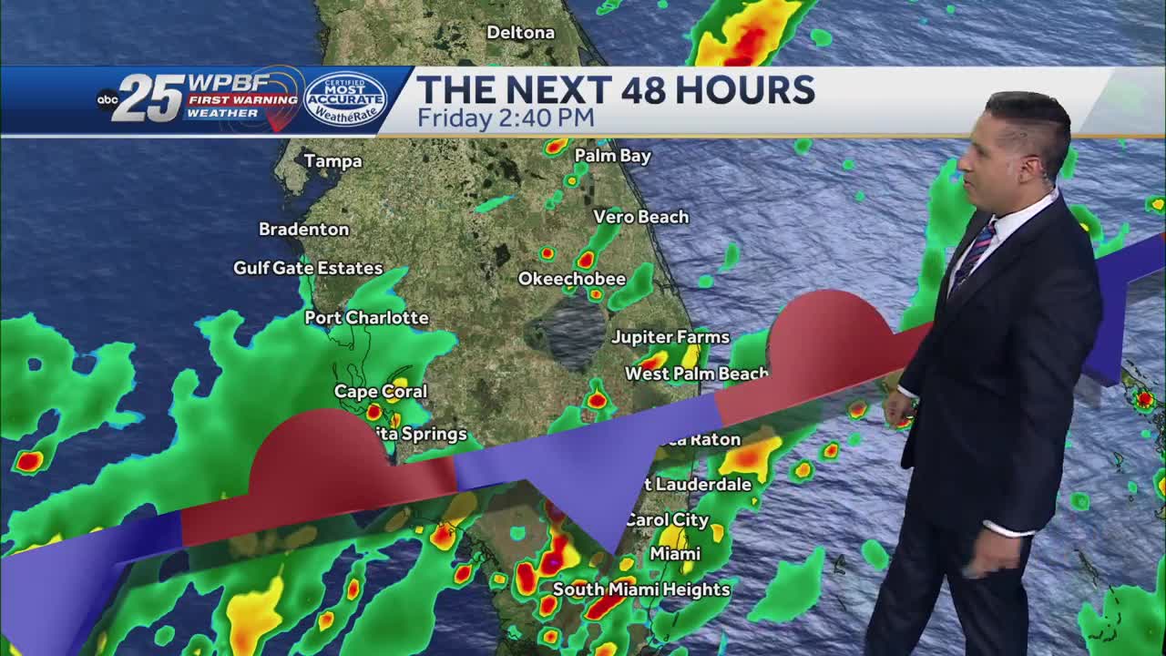 Stalled front over South Florida to produce showers on Friday