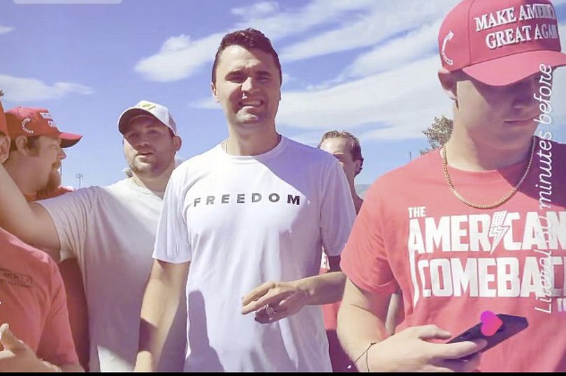 Charlie Kirk seen smiling and taking selfies with fans minutes before ...
