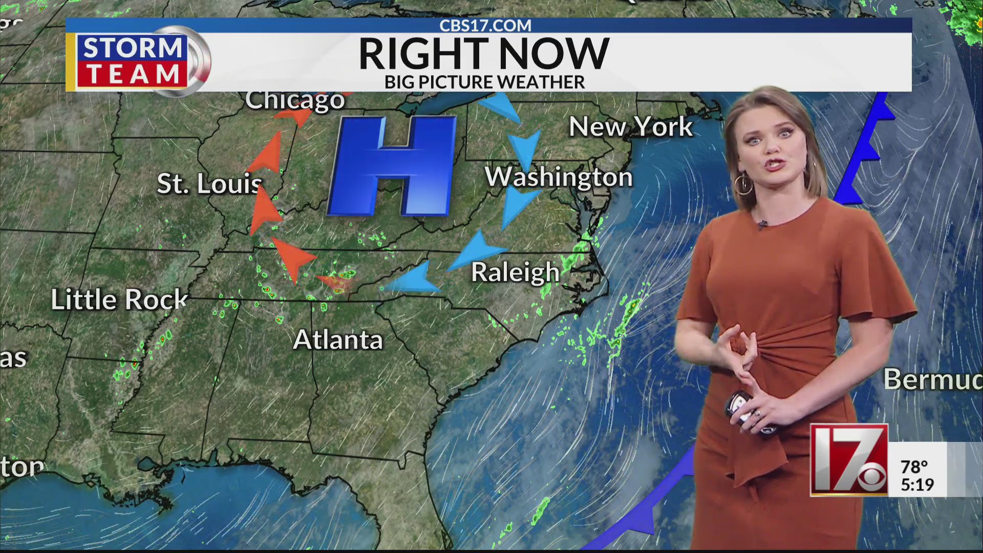 Showers ending overnight, few clouds and seasonal Friday in central NC