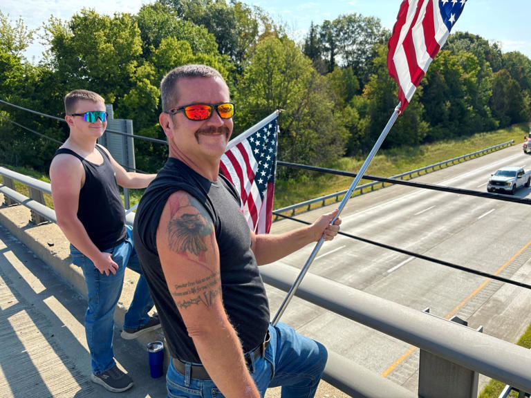 Oxford father and son wave flags over Interstate 65 in makeshift 9/11 ...