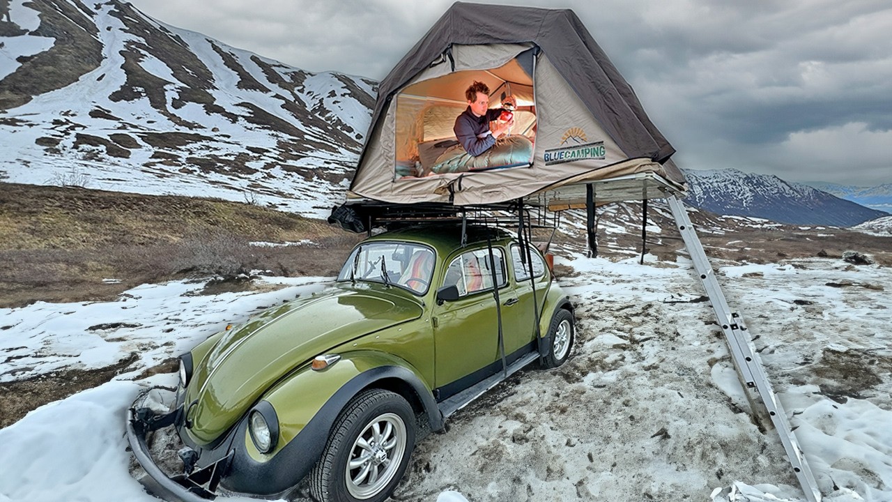 4 Days Camping in a Volkswagen Beetle Small Car in Alaska