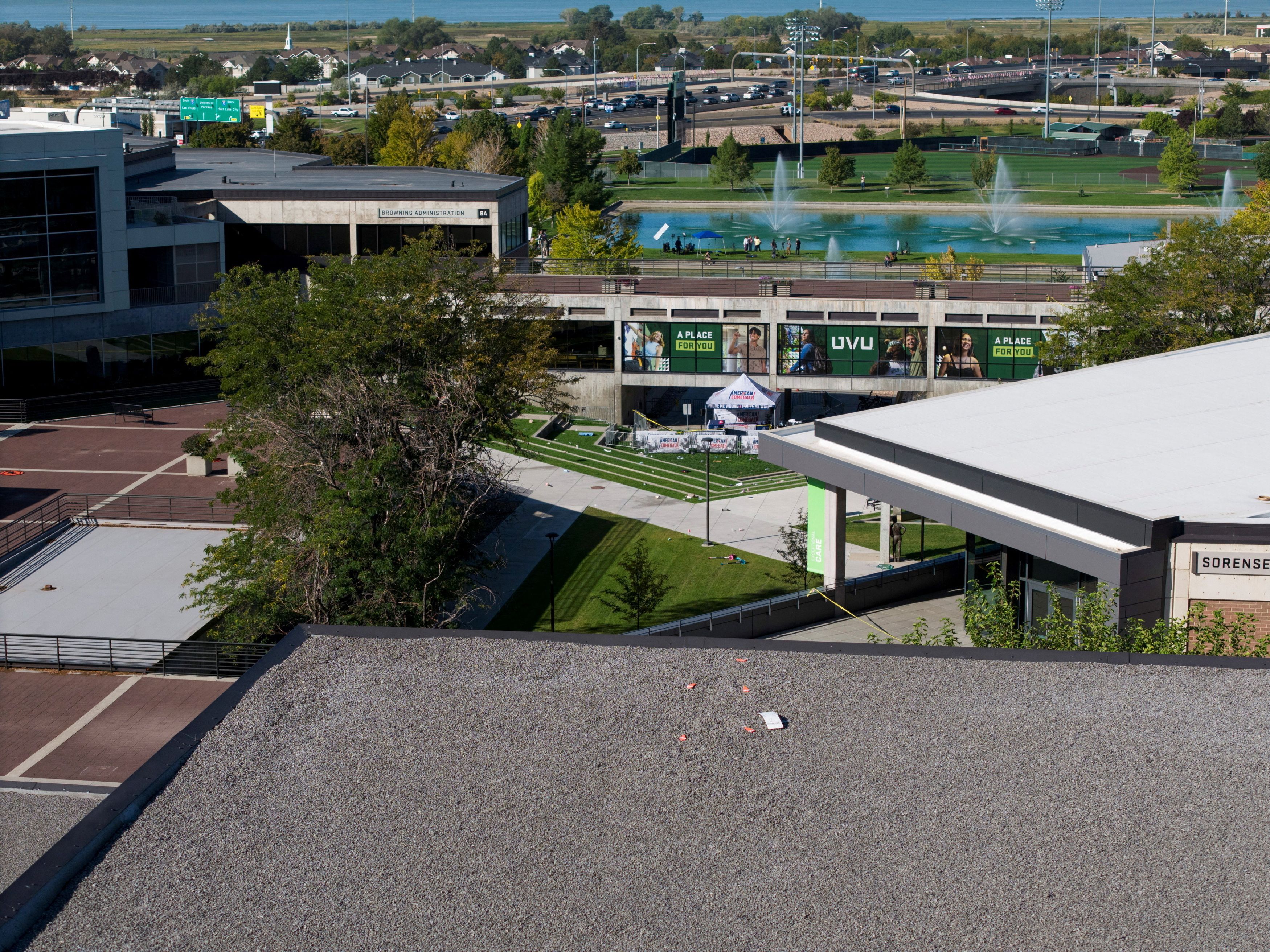 Video shows person running on roof immediately after Kirk shooting