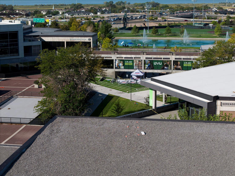 Video shows person running on roof immediately after Kirk shooting