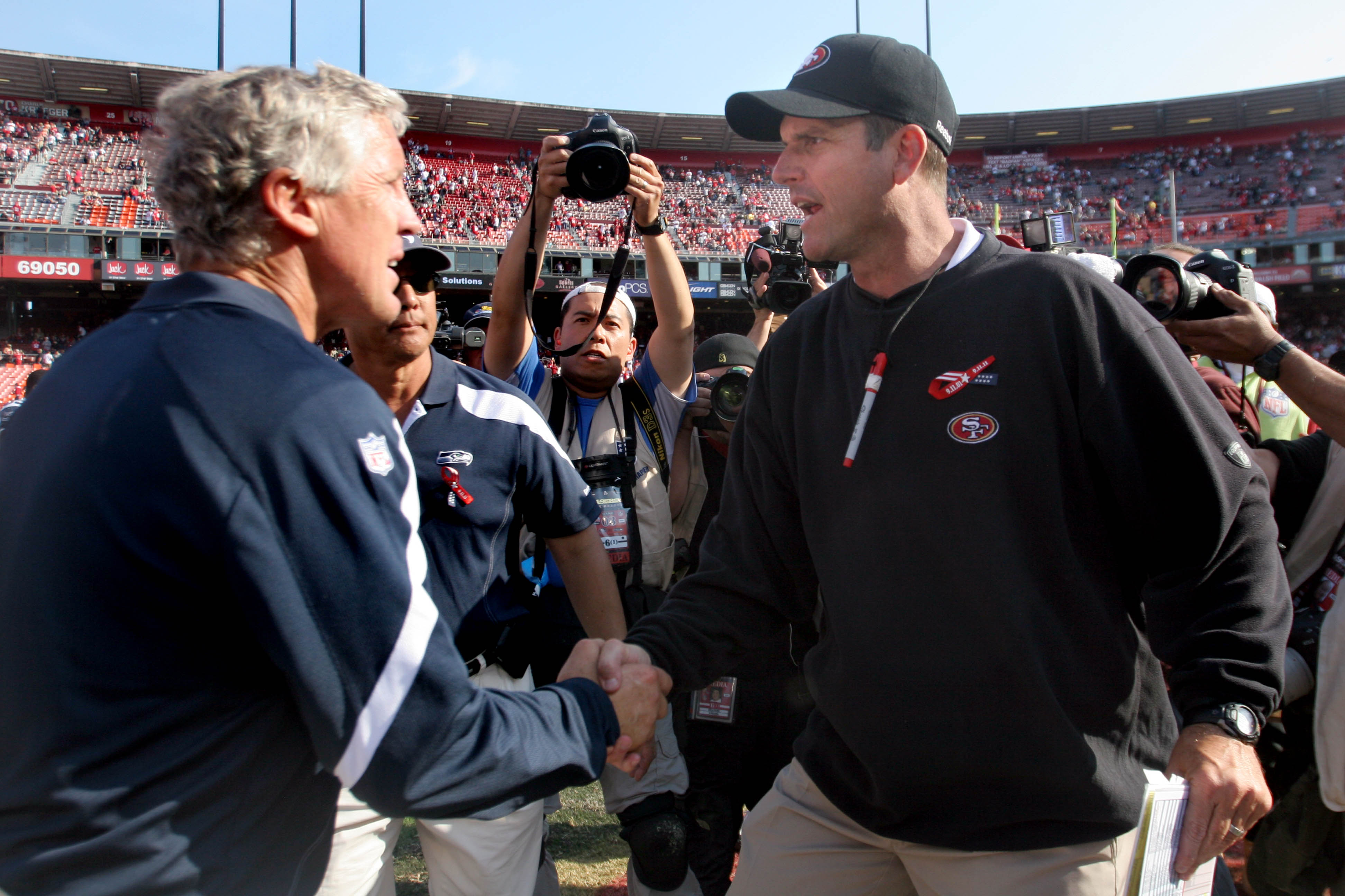 Jim Harbaugh, Pete Carroll resume tense coaching rivalry with Week 2's ...