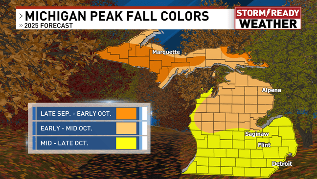 Michigan's 2025 Fall Foliage Outlook: best time to see colorful leaves