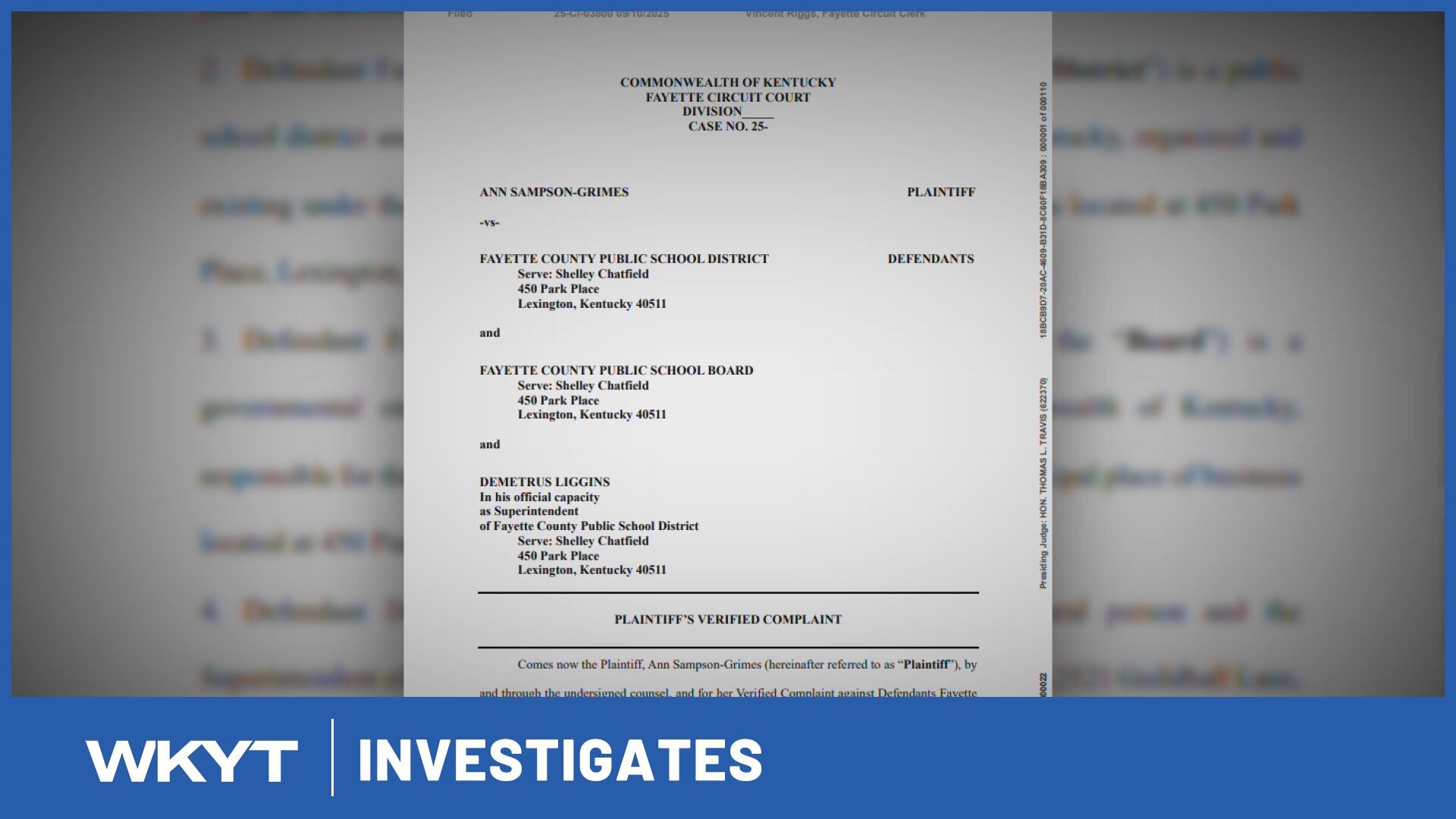 WKYT Investigates: FCPS budget director files lawsuit against district