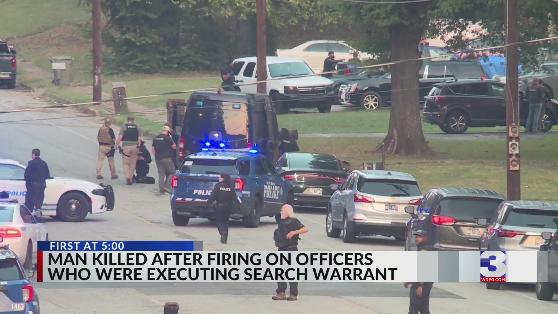 Man killed after firing at officers who were executing search warrant