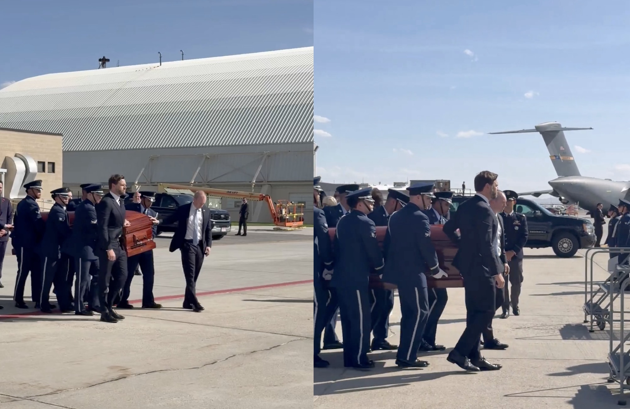 JD Vance Loads Charlie Kirk’s Casket Onto Air Force Two