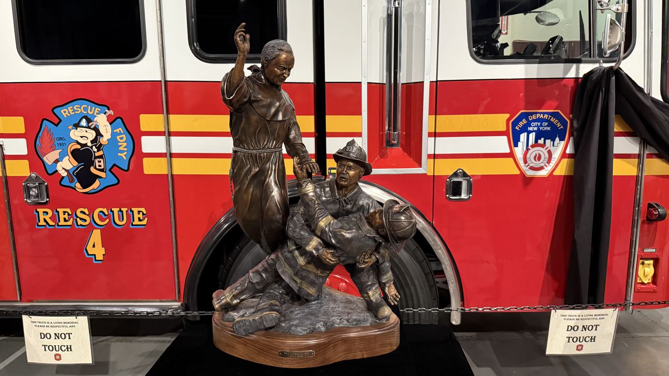 Retired firefighter's sculpture honors FDNY chaplain who died in Sept ...