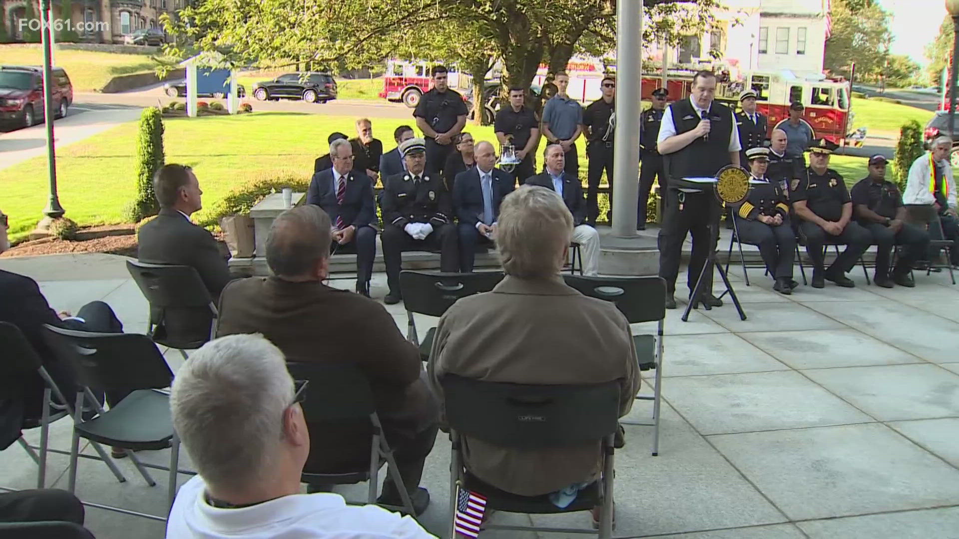 Meriden firefighters remember 9/11 in ceremony