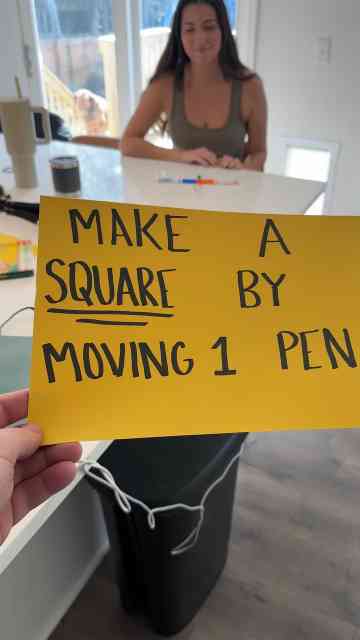 Brainteaser of the Day: Can You Make a Square by Moving Just One Pen?
