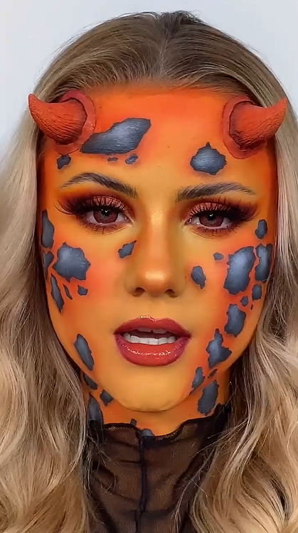 Lava-Inspired Makeup Look with Fiery Detail