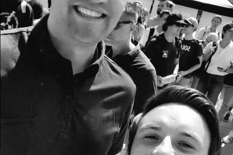 Charlie Kirk seen smiling and taking selfies with fans minutes before ...