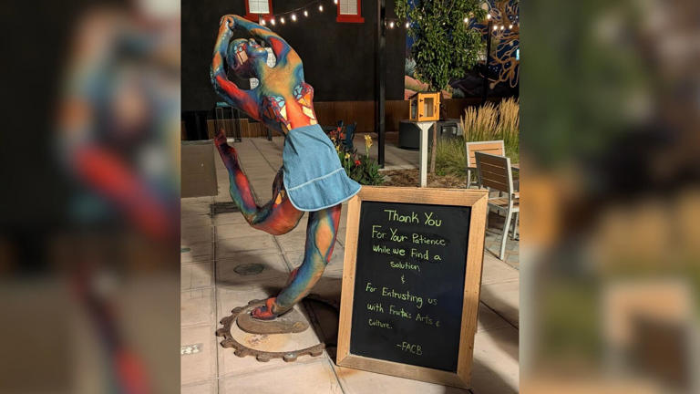 City officials cover up controversial Fruita sculpture