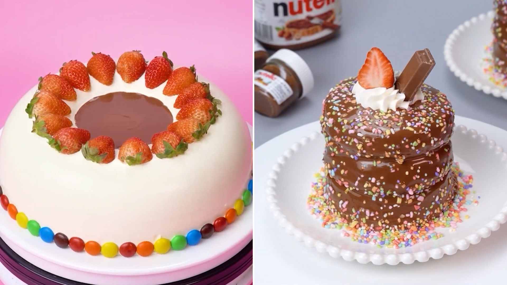 Strawberry Cake and Chocolate Layer Cake
