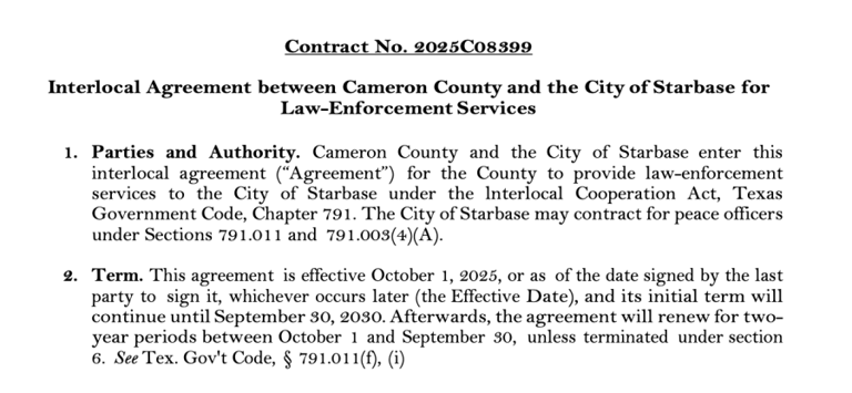 Starbase inks $3.5 million contract with Cameron County for law ...