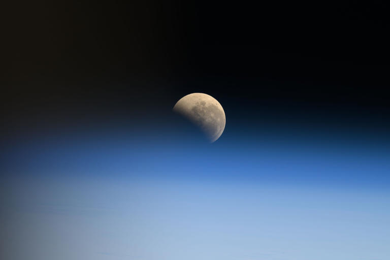 ISS astronauts enjoyed this stunning view of the lunar eclipse