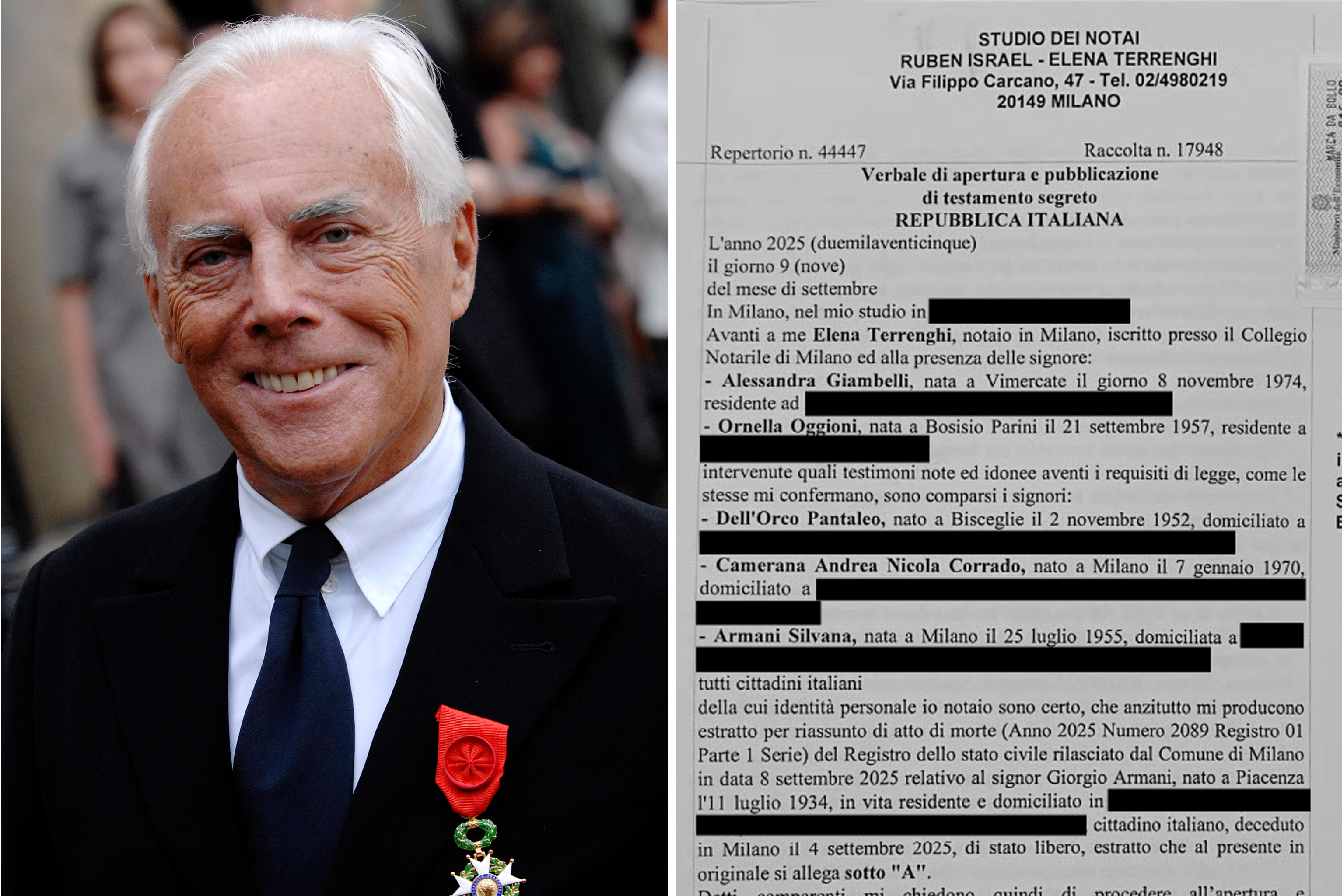 Armani brand should be sold or listed - designer's will