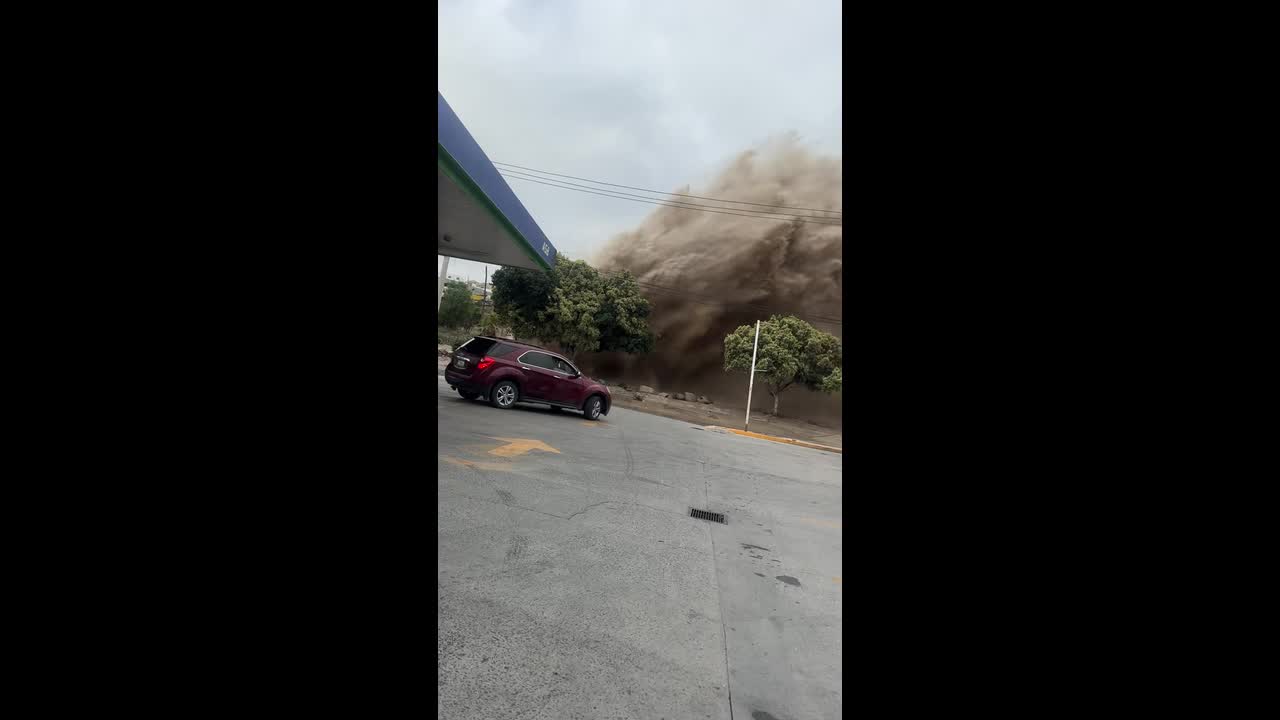 Water pipe burst on Gustavo Díaz Ordaz Boulevard in Tijuana, Mexico