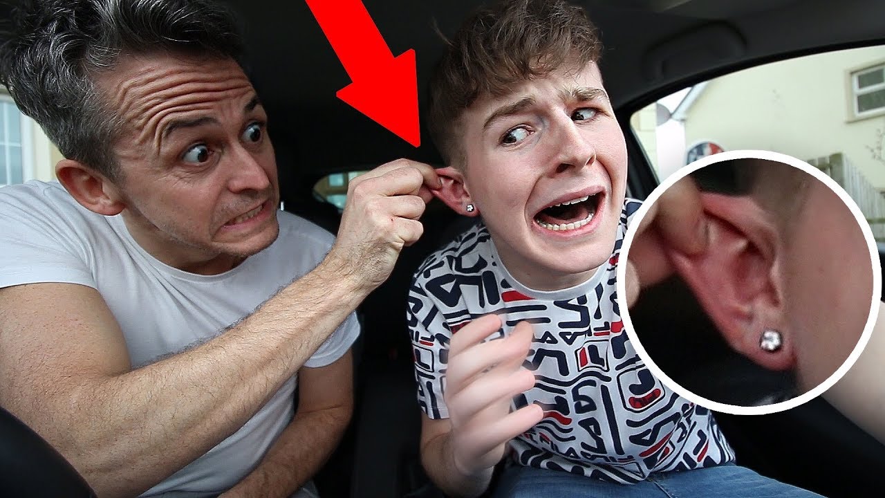 Kid gets his ear pierced prank on dad backfires hilariously