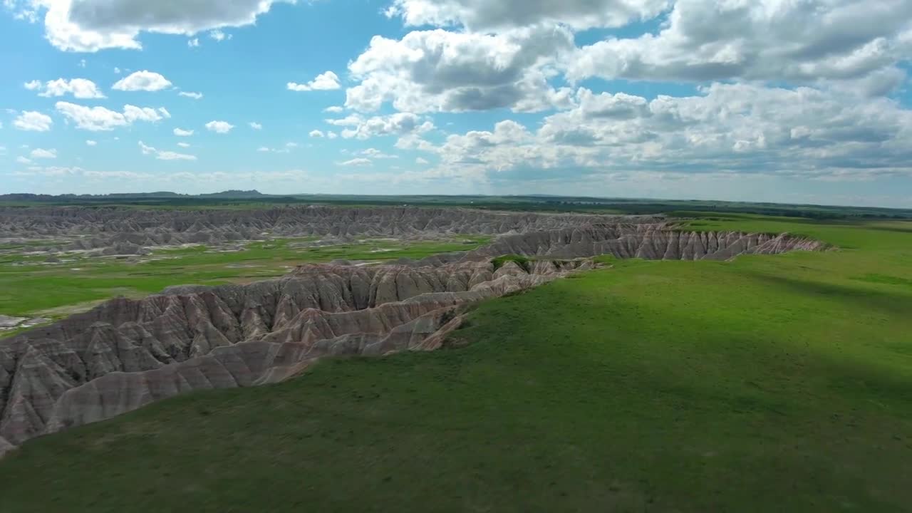 Drone Flight Over Badlands National Park, South Dakota