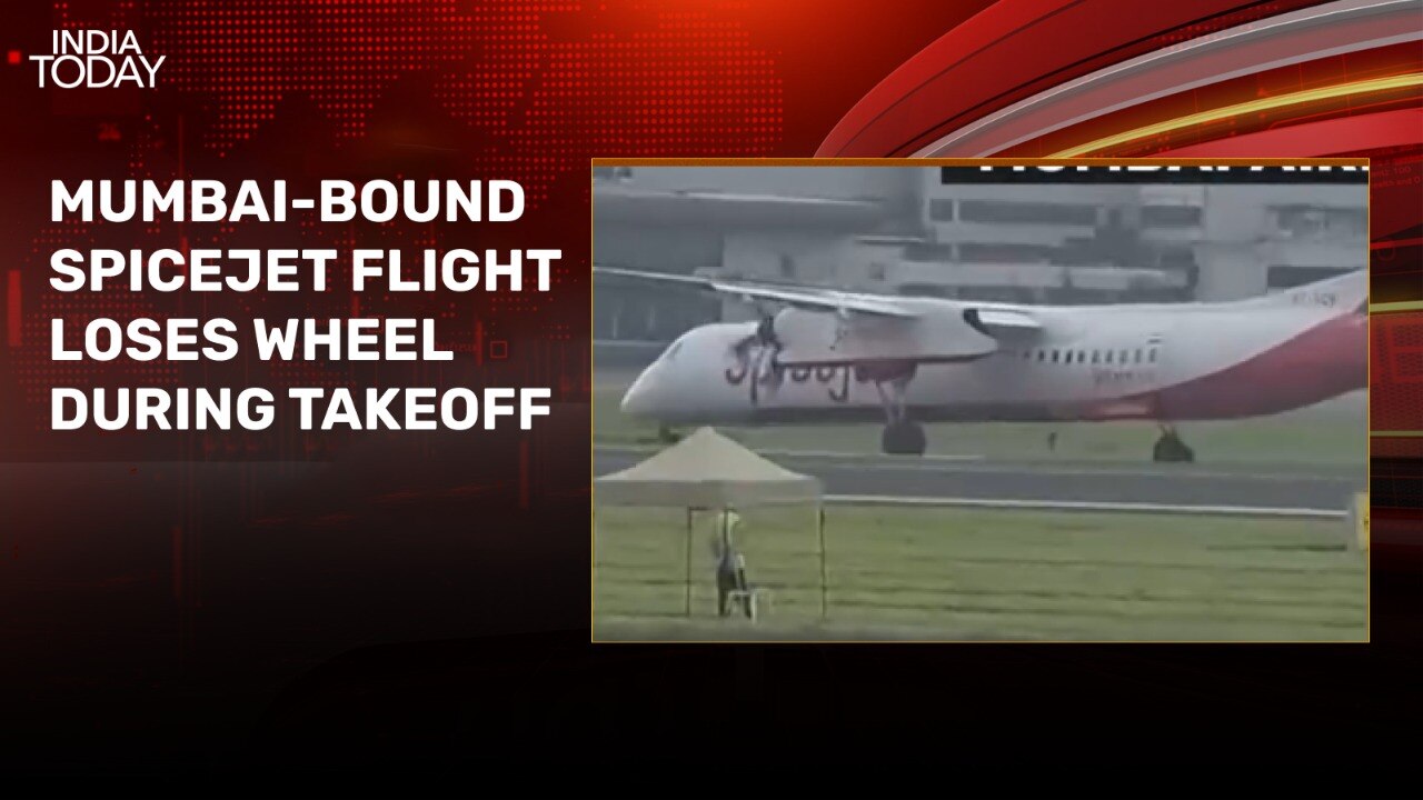 SpiceJet flight's wheel falls off during take-off, lands safely ...