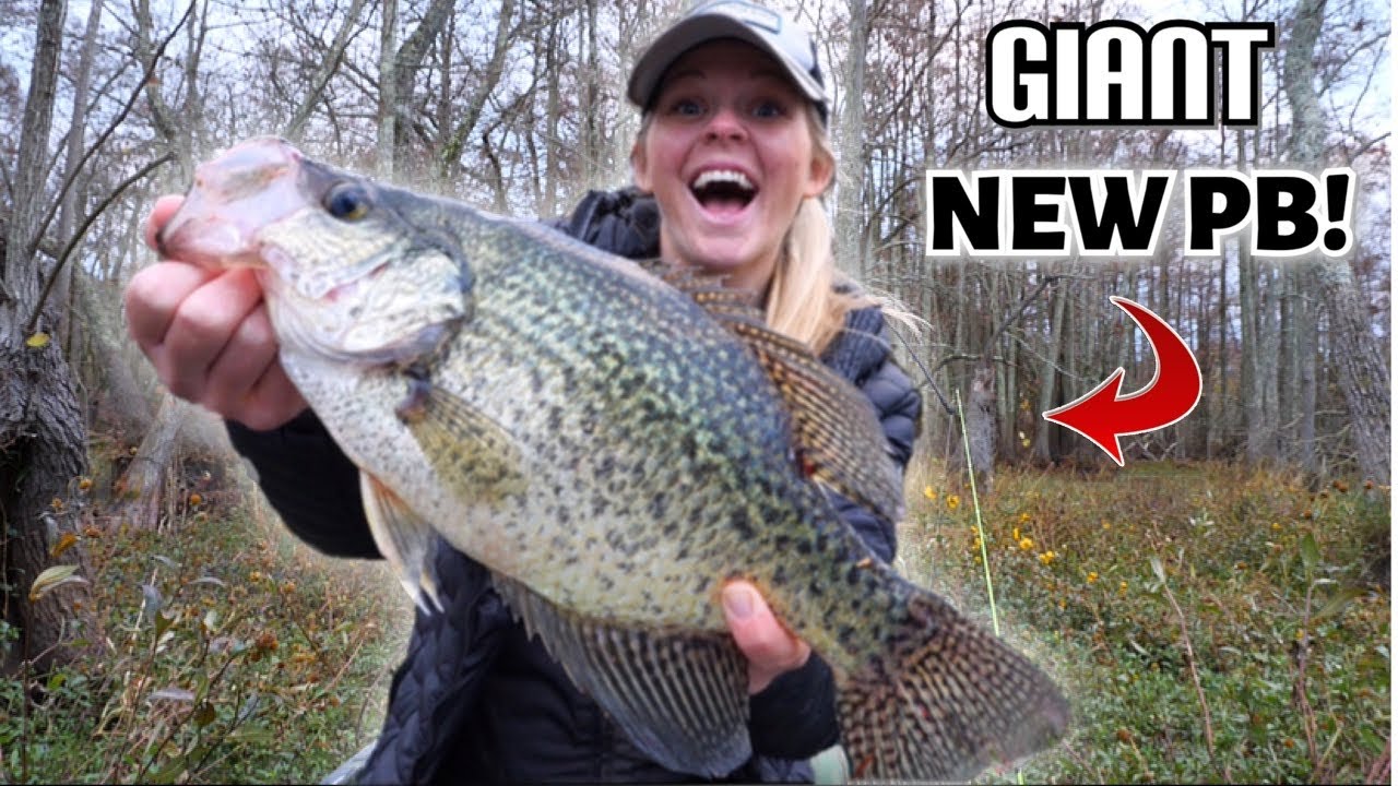 She catches giant new personal best crappie with jig