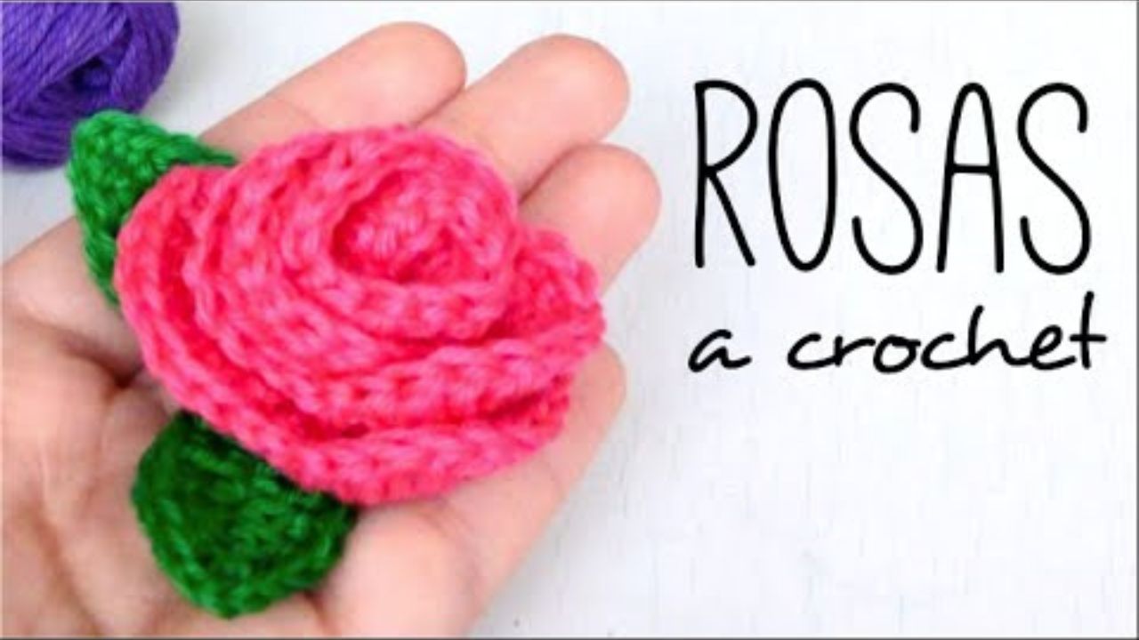 Rosas con Hojas para Principiantes a Crochet