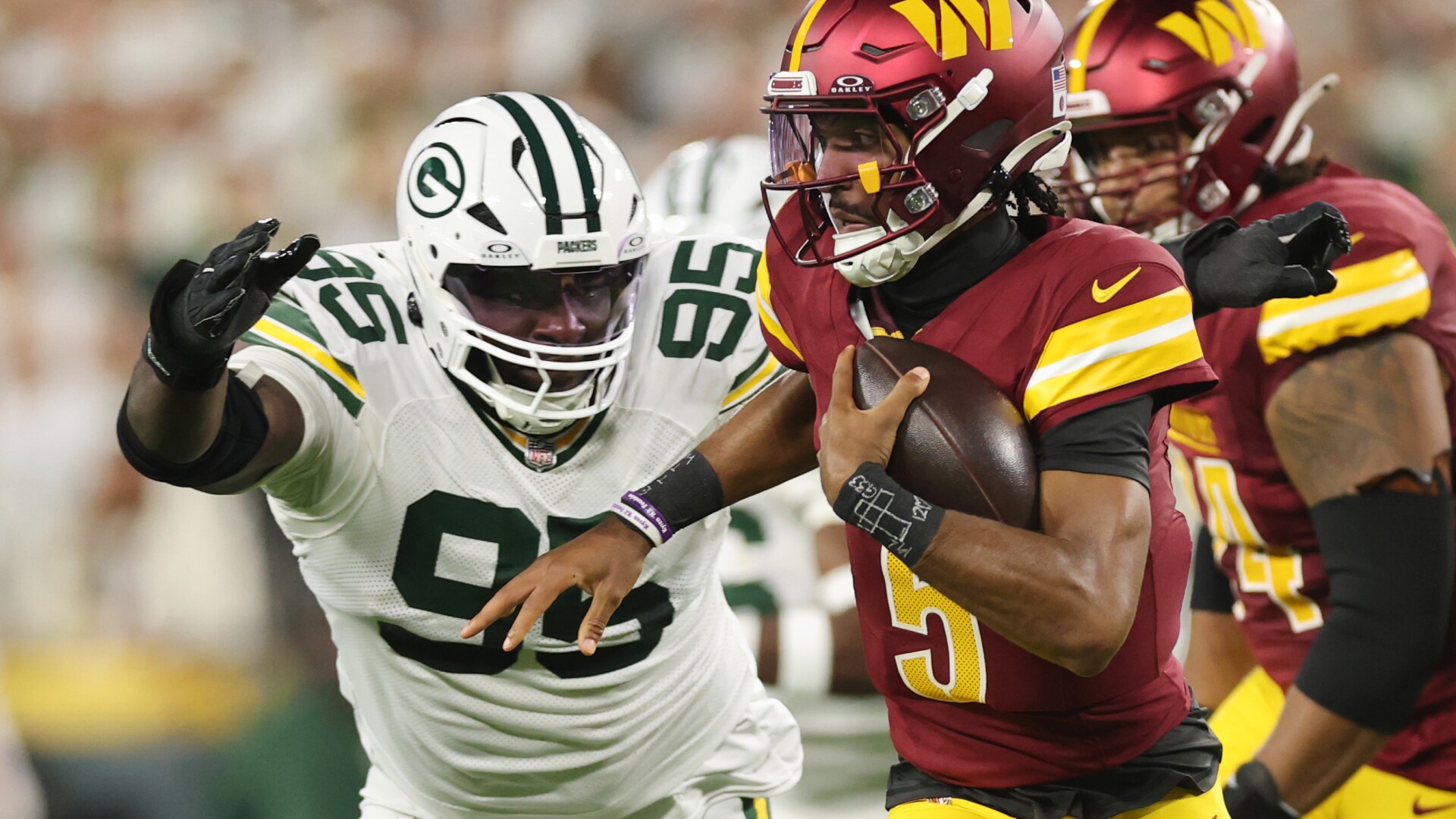 Jayden Daniels surpasses RG3 for most rush yards in a QB's first 20 ...