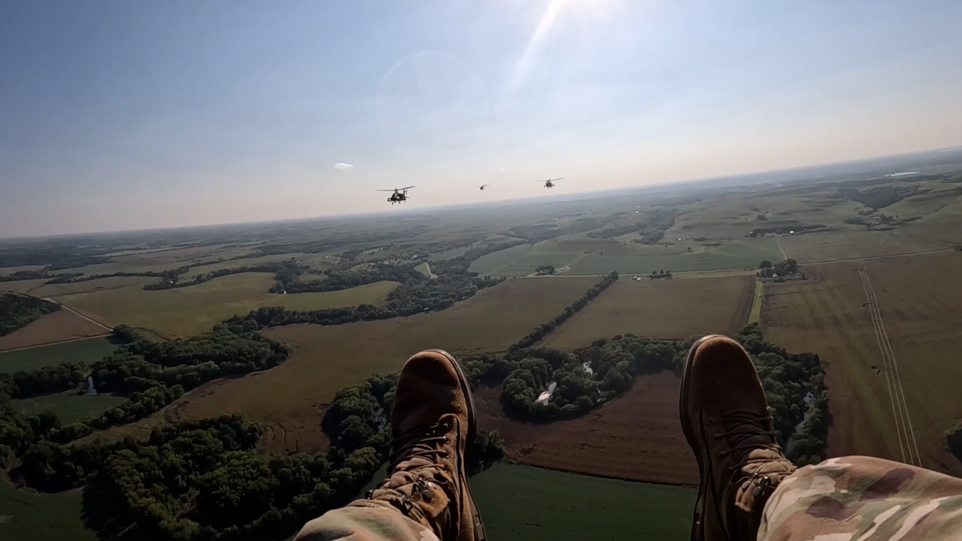 US Army 1st Infantry Fly Over Football Stadium
