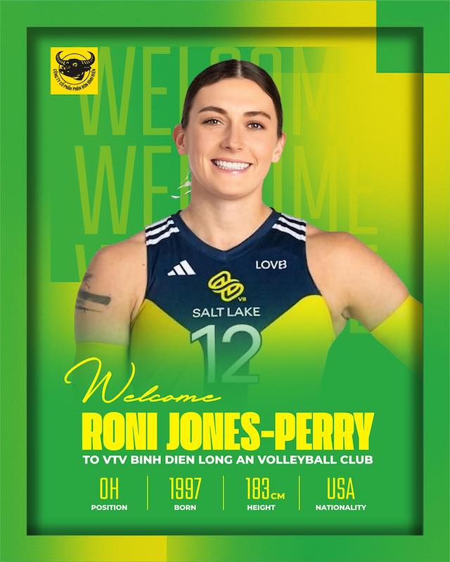 Tuyển thủ bóng chuyền Mỹ khoác áo đội VTV Bình Điền Long An