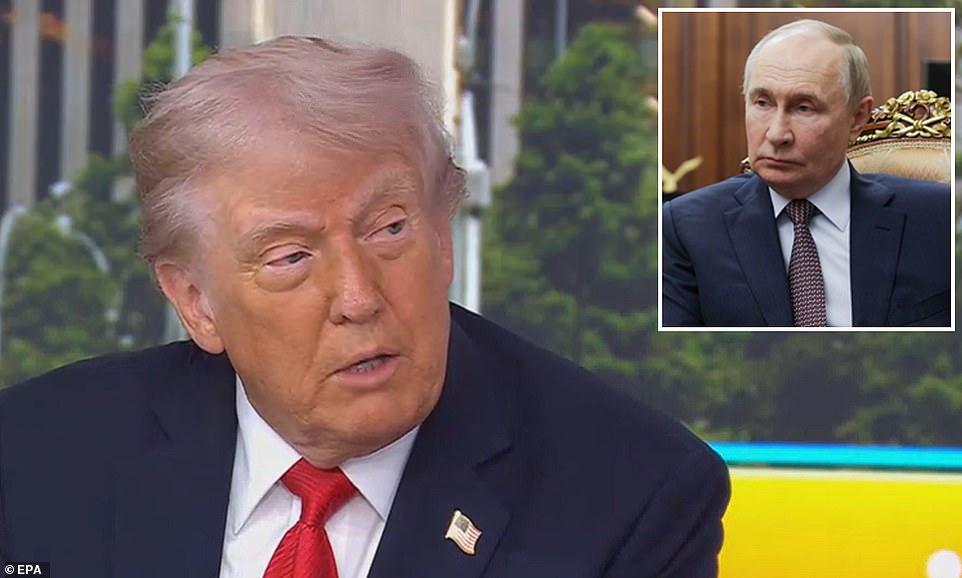 Trump says patience with Putin 'running out fast'