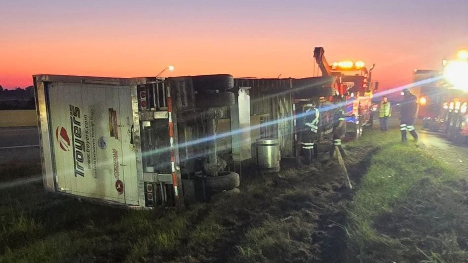 Bypass off-ramp to US 20 reopens after semi rollover crash