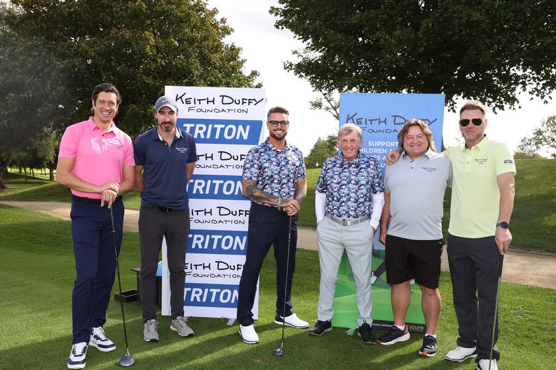 Keith Duffy poses with lookalike son Jay as they raise funds for Autism support