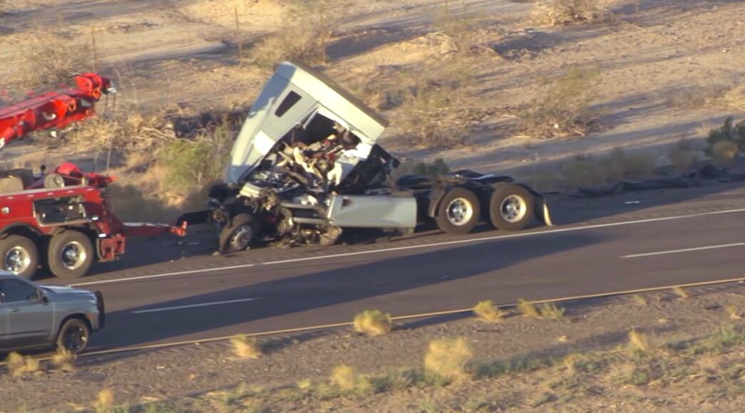 1 dead, 2 injured in crash involving semi-trucks in Buckeye