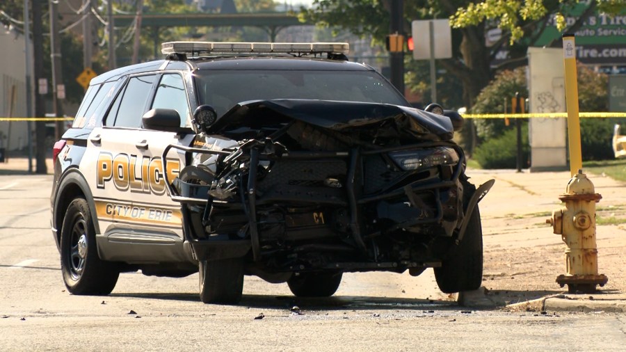 Three taken to hospital following car accident involving police cruiser